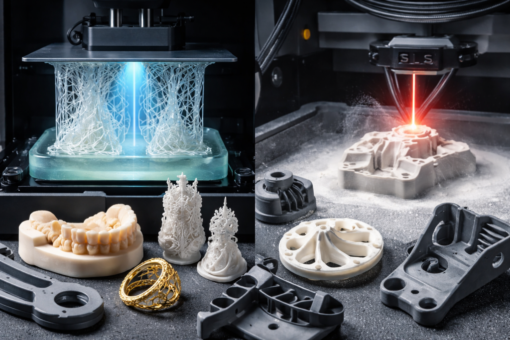 SLA vs SLS 3D Printing: Differences, Materials & Uses